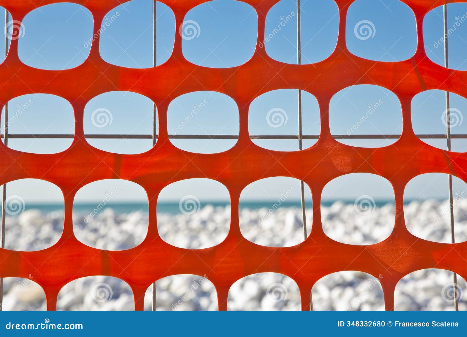 Perforated Safety Orange Plastic Grid To Delimit Construction Site ...