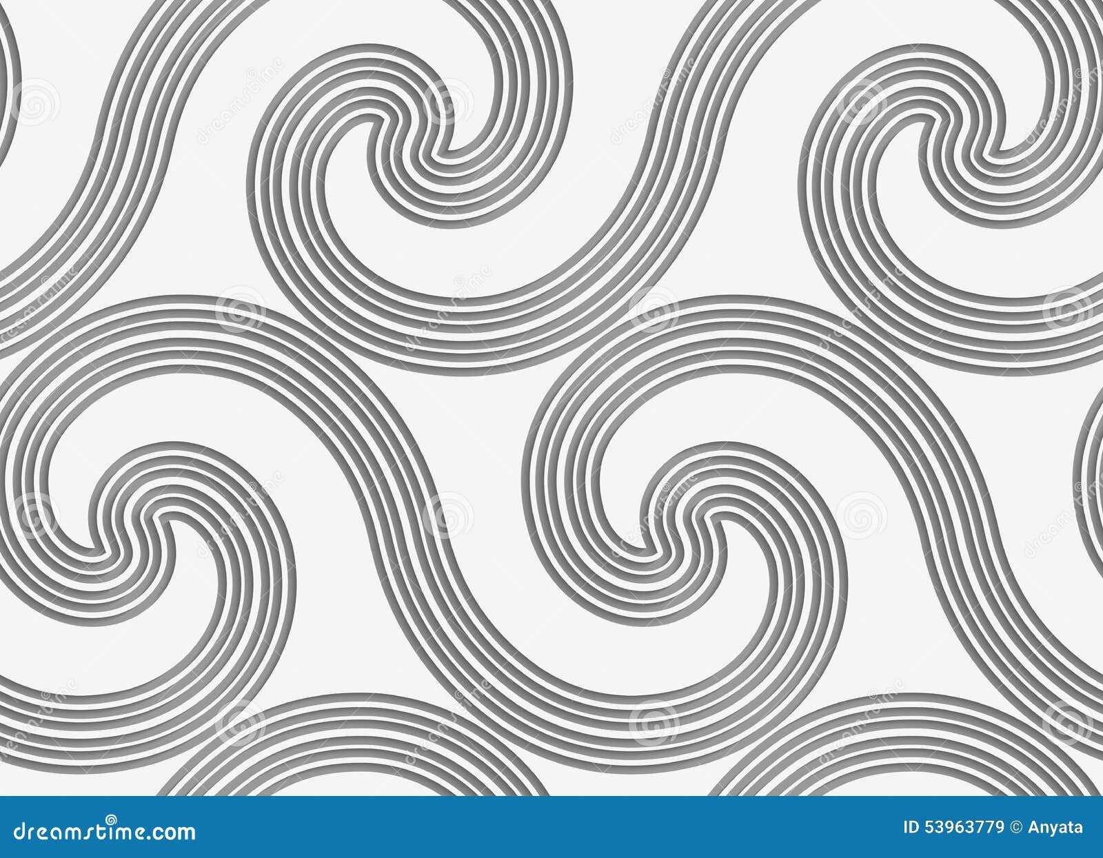 Perforated Striped Spiral Waves Stock Vector - Illustration of shadow ...