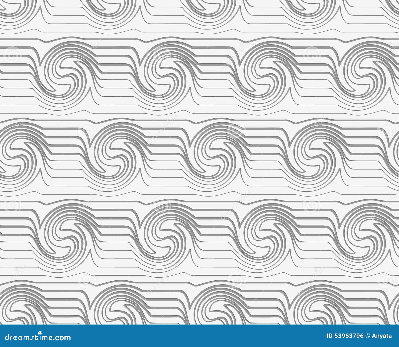 Perforated Striped Swirling Waves Stock Vector - Illustration of simple ...