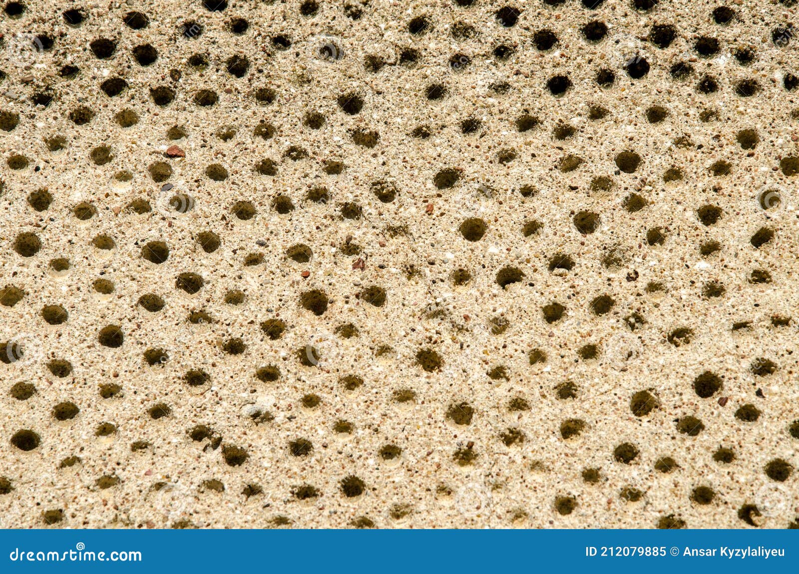 Perforations in the Concrete Wall of the Old Temple. Unusual Surface ...