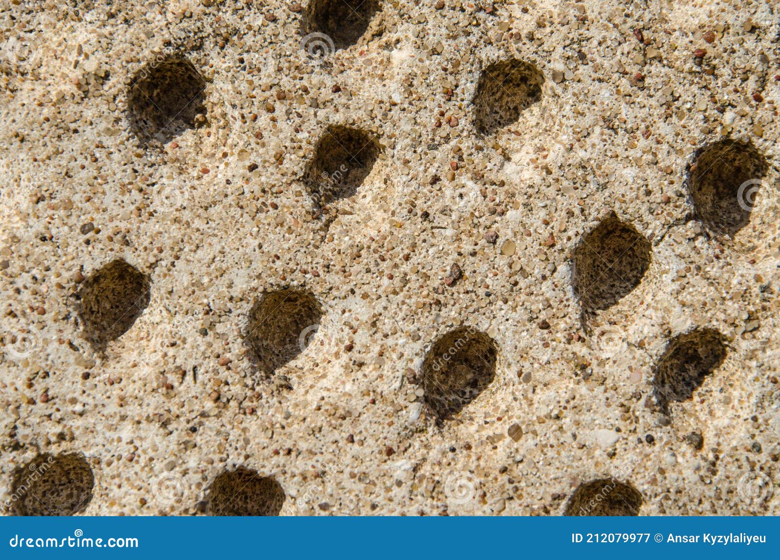 Perforations in the Concrete Wall of the Old Temple. Unusual Surface ...