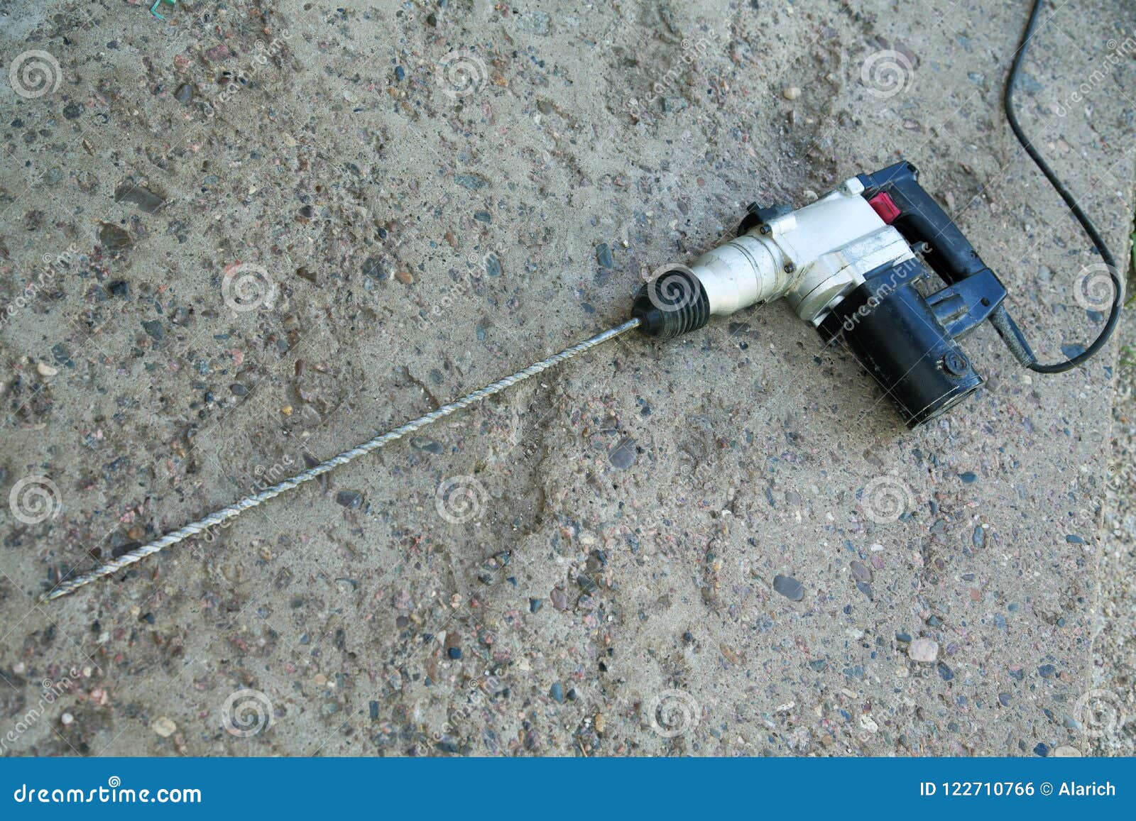 Perforator with a Long Drill Stock Photo - Image of hardware ...