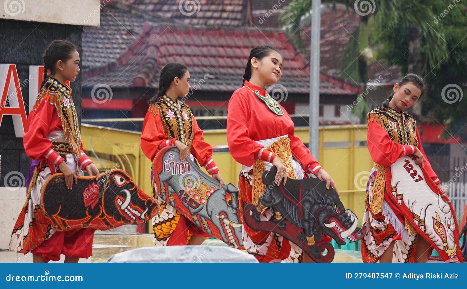 The Perform of Celeng Dance. Celeng Means Wild Boar Editorial ...