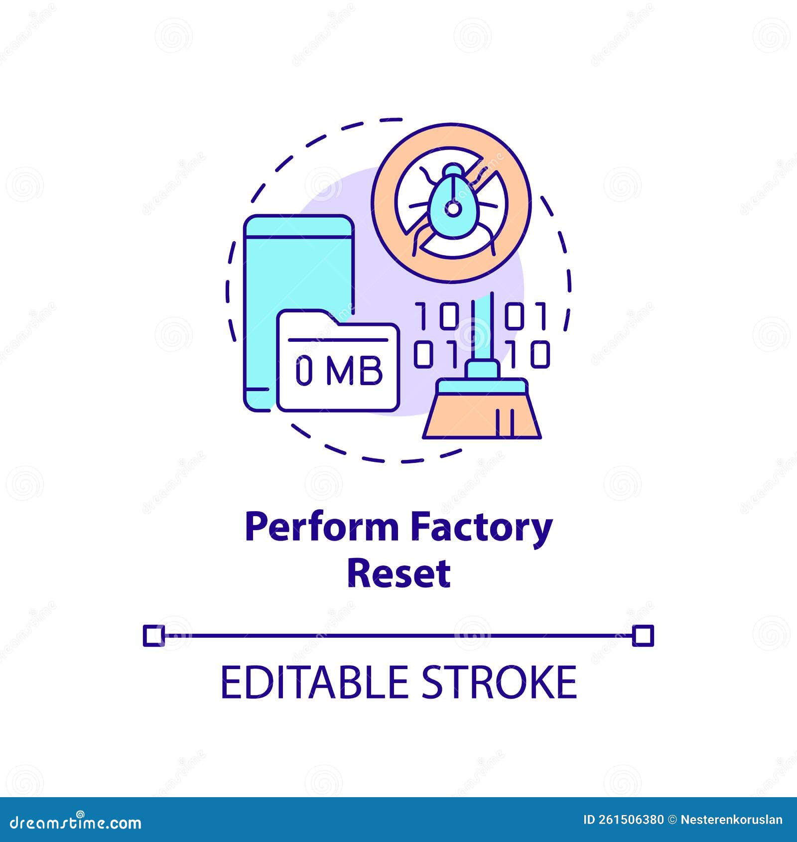 Perform Factory Reset Concept Icon Stock Vector - Illustration of ...