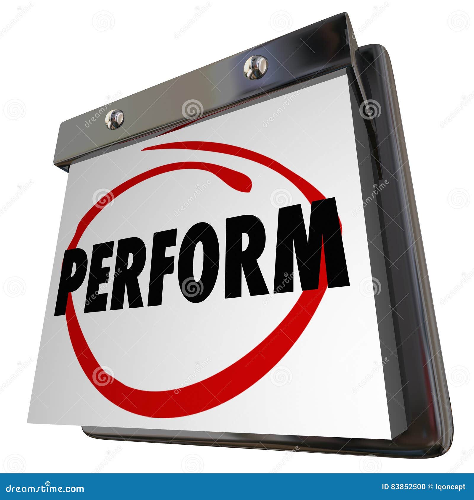Perform Get Ready Practice Performance Calendar Stock Illustration ...