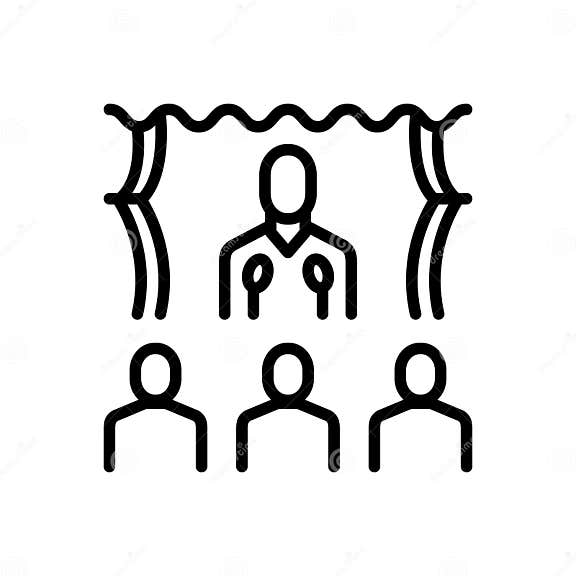 Black Line Icon for Perform, Function and Staging Stock Illustration ...