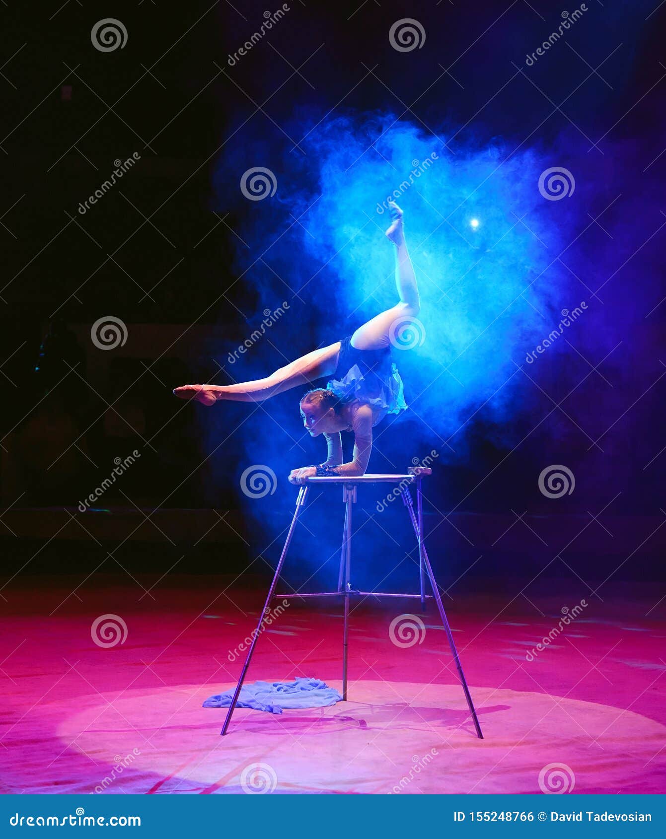 Performance of the Acrobat Girl in the Circus. Stock Photo - Image of ...