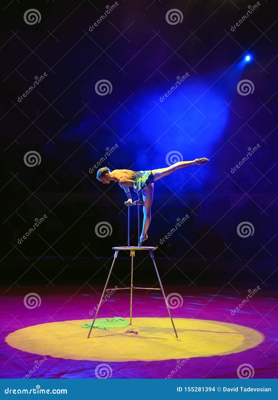 Performance of the Acrobat Girl in the Circus. Stock Photo - Image of ...