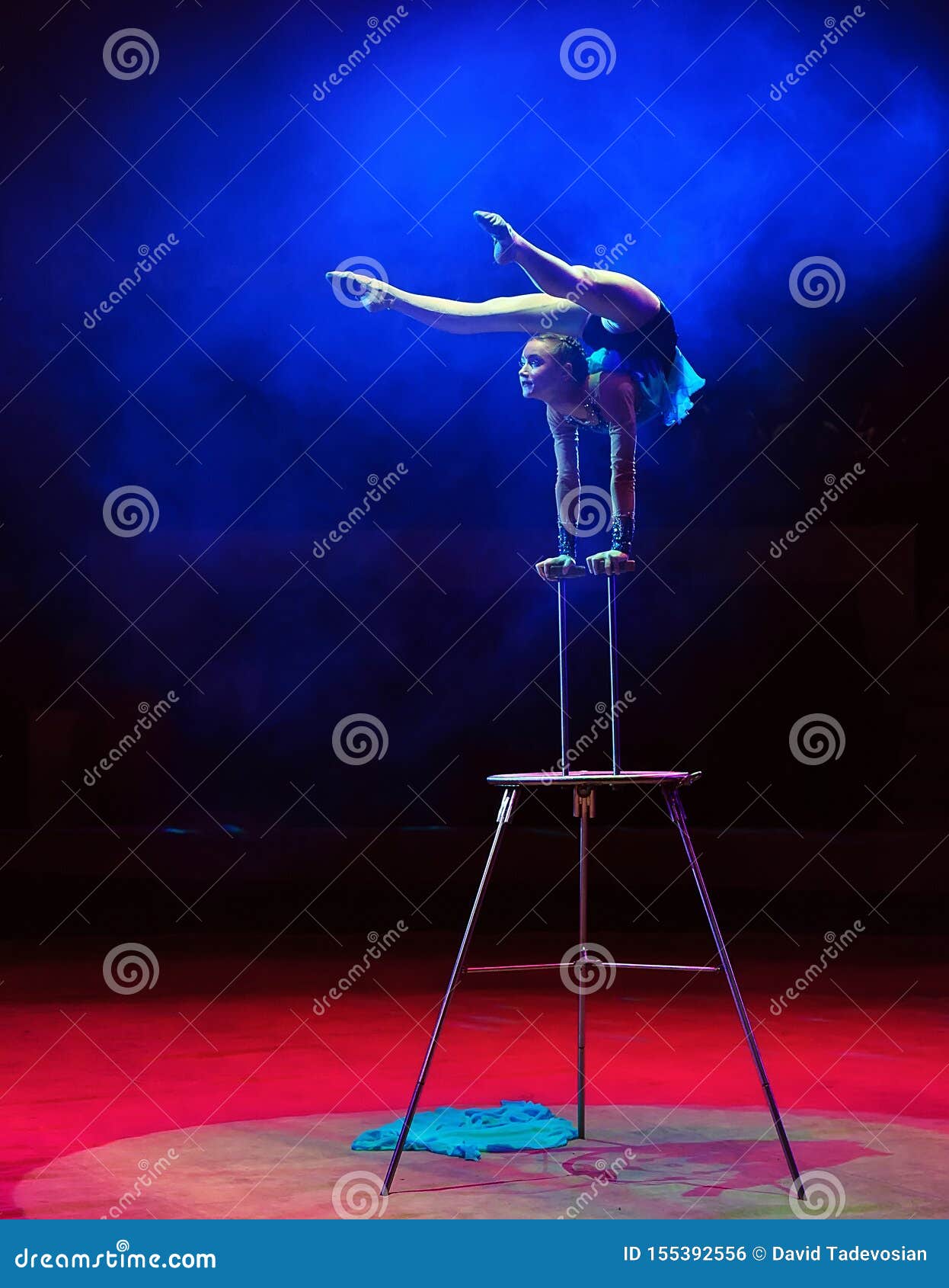 Performance of the Acrobat Girl in the Circus Stock Photo - Image of ...
