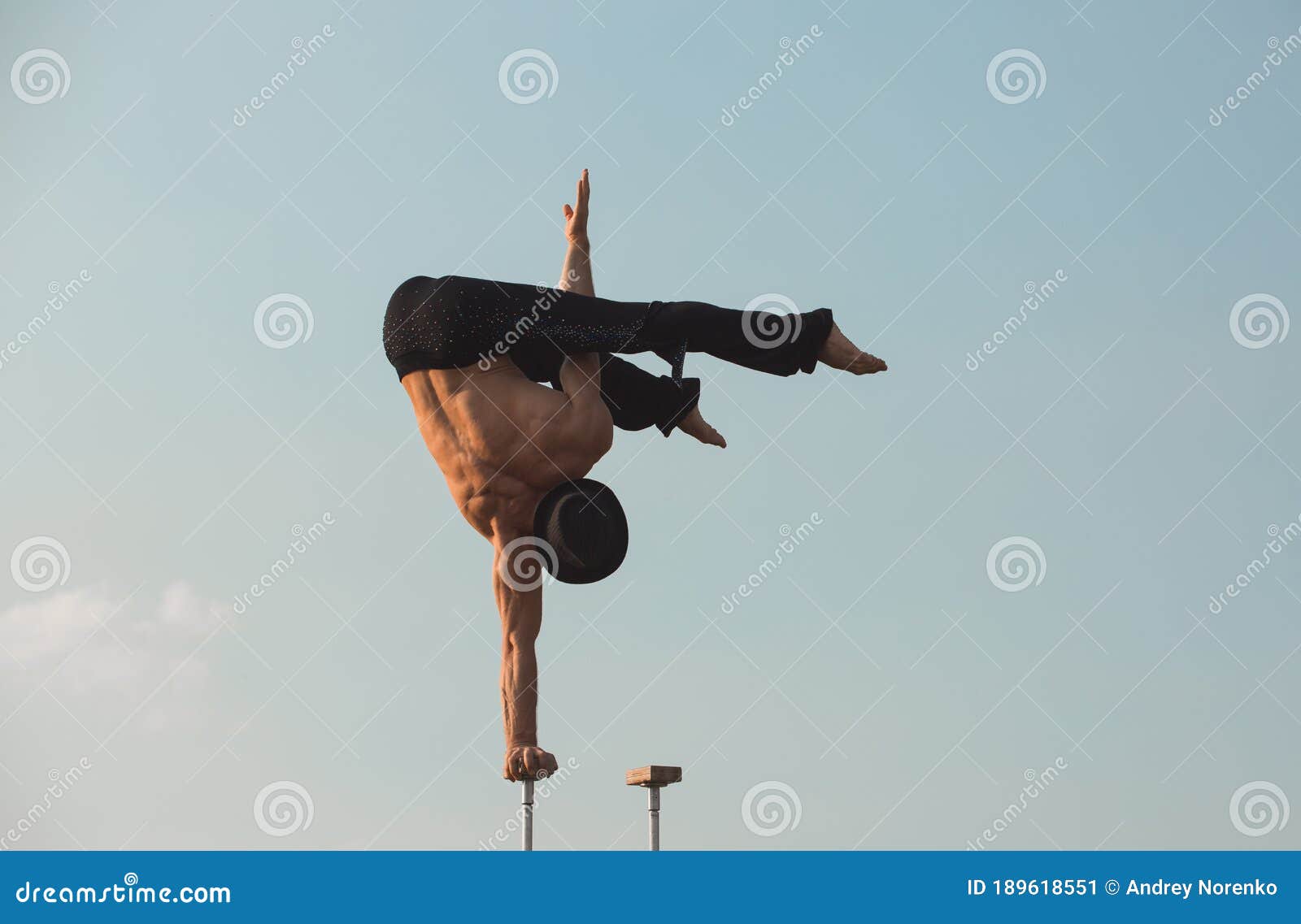 Performance of an Aerialist Outdoors during Sunset Stock Image - Image ...