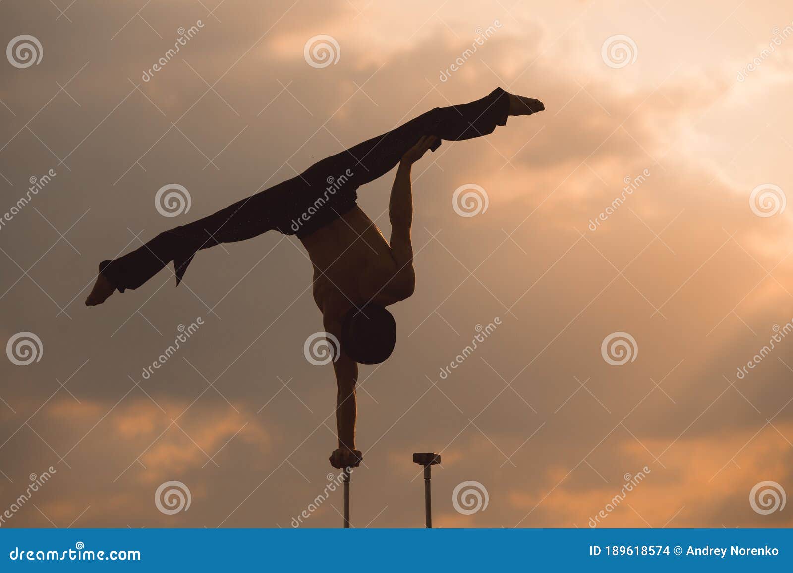 Performance of an Aerialist Outdoors during Sunset Stock Photo - Image ...