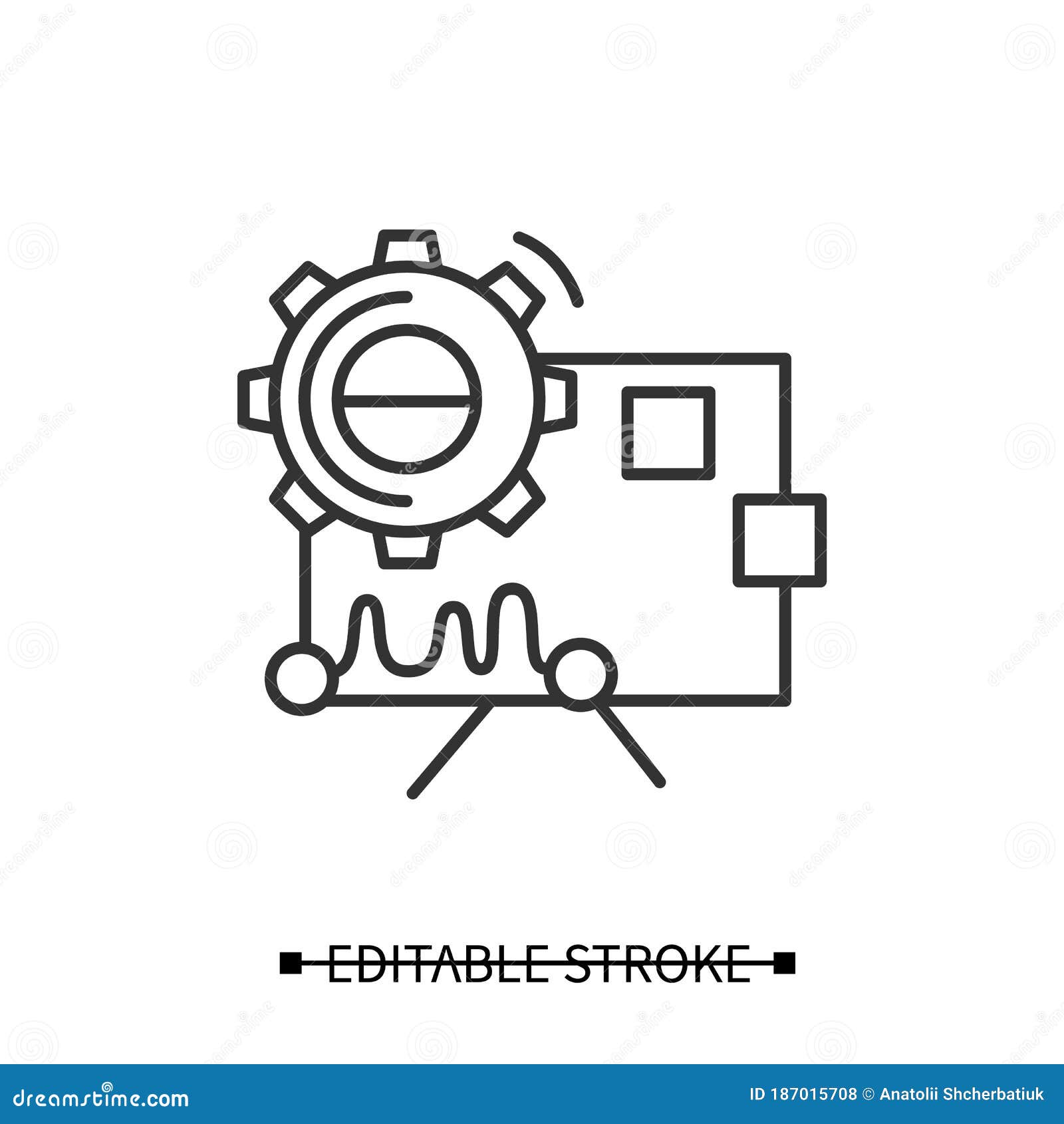 Performance Analysis Icon. Gear with Statistical Data Chart. Vector ...