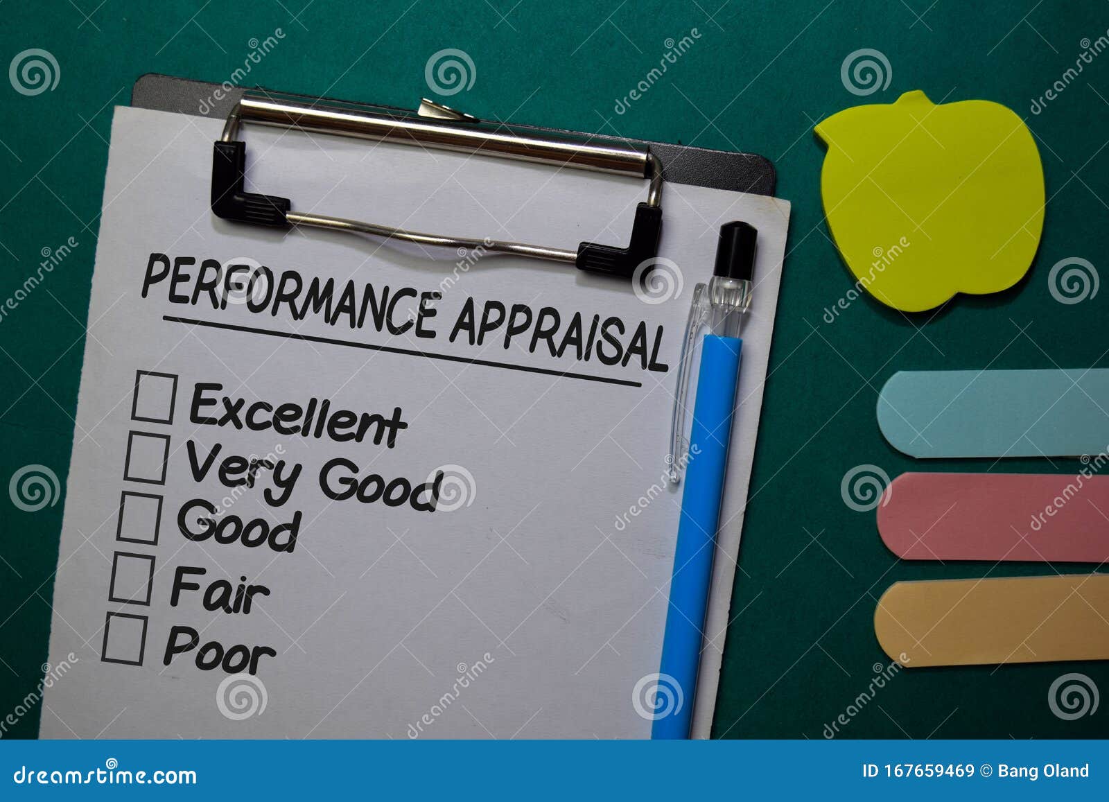 Performance Appraisal Write On A Paperwork Isolated On Office Desk ...