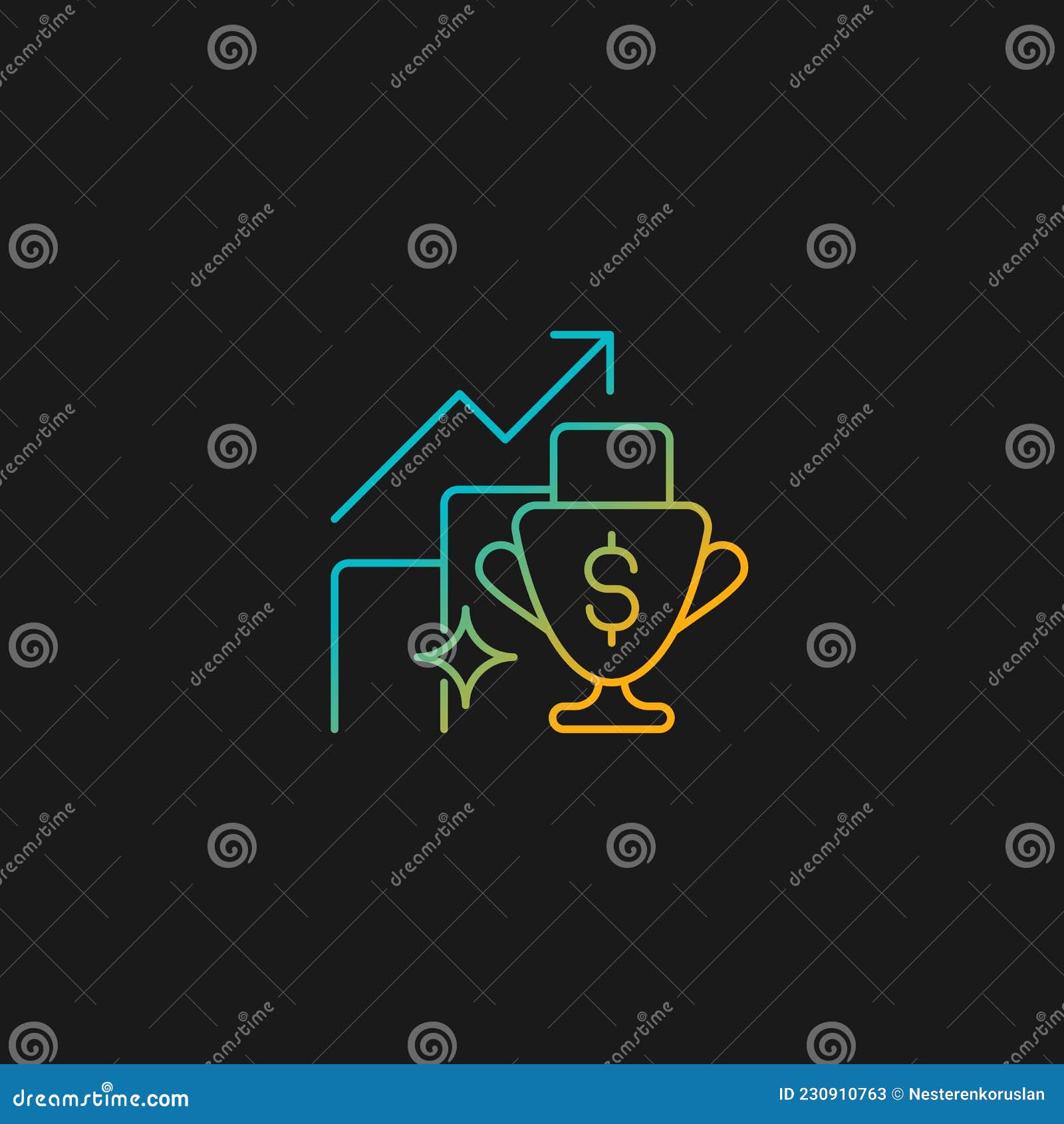 Performance Bonus Gradient Vector Icon for Dark Theme Stock Vector ...