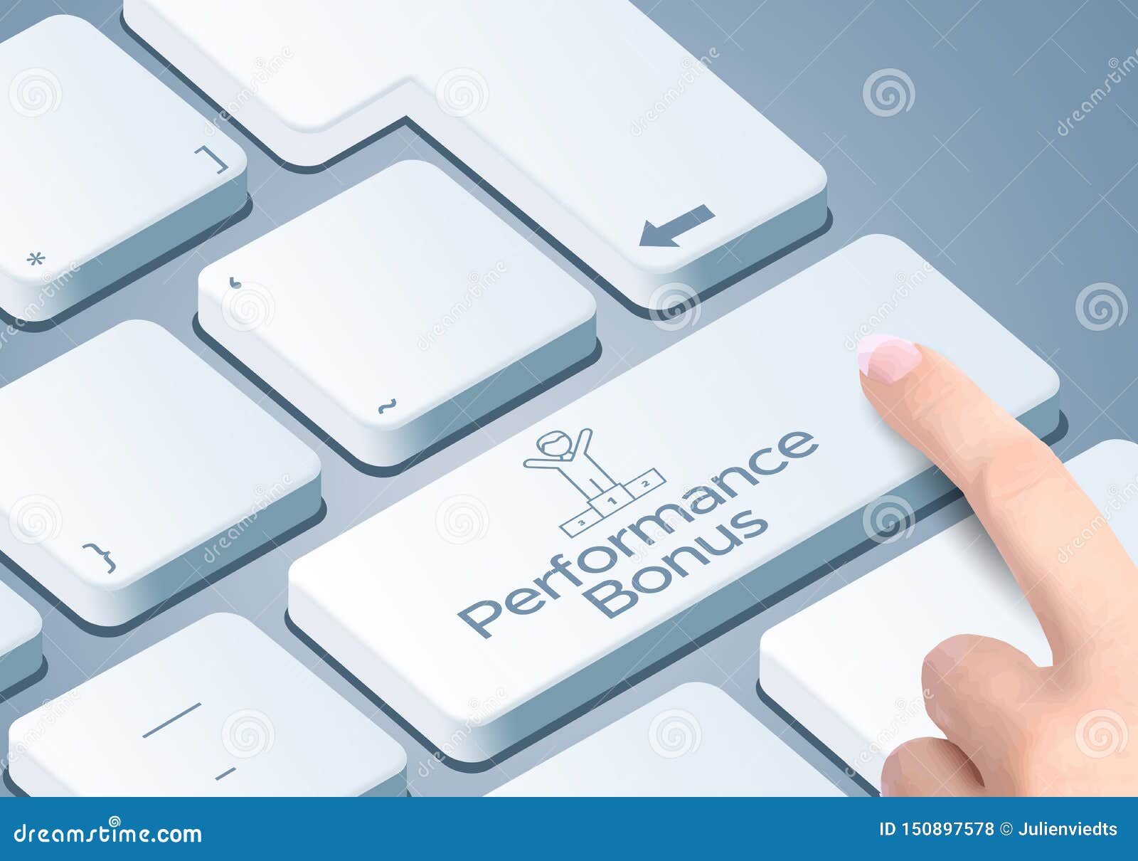 Performance Bonus - Keyboard with 3D Concept Illustration Stock ...