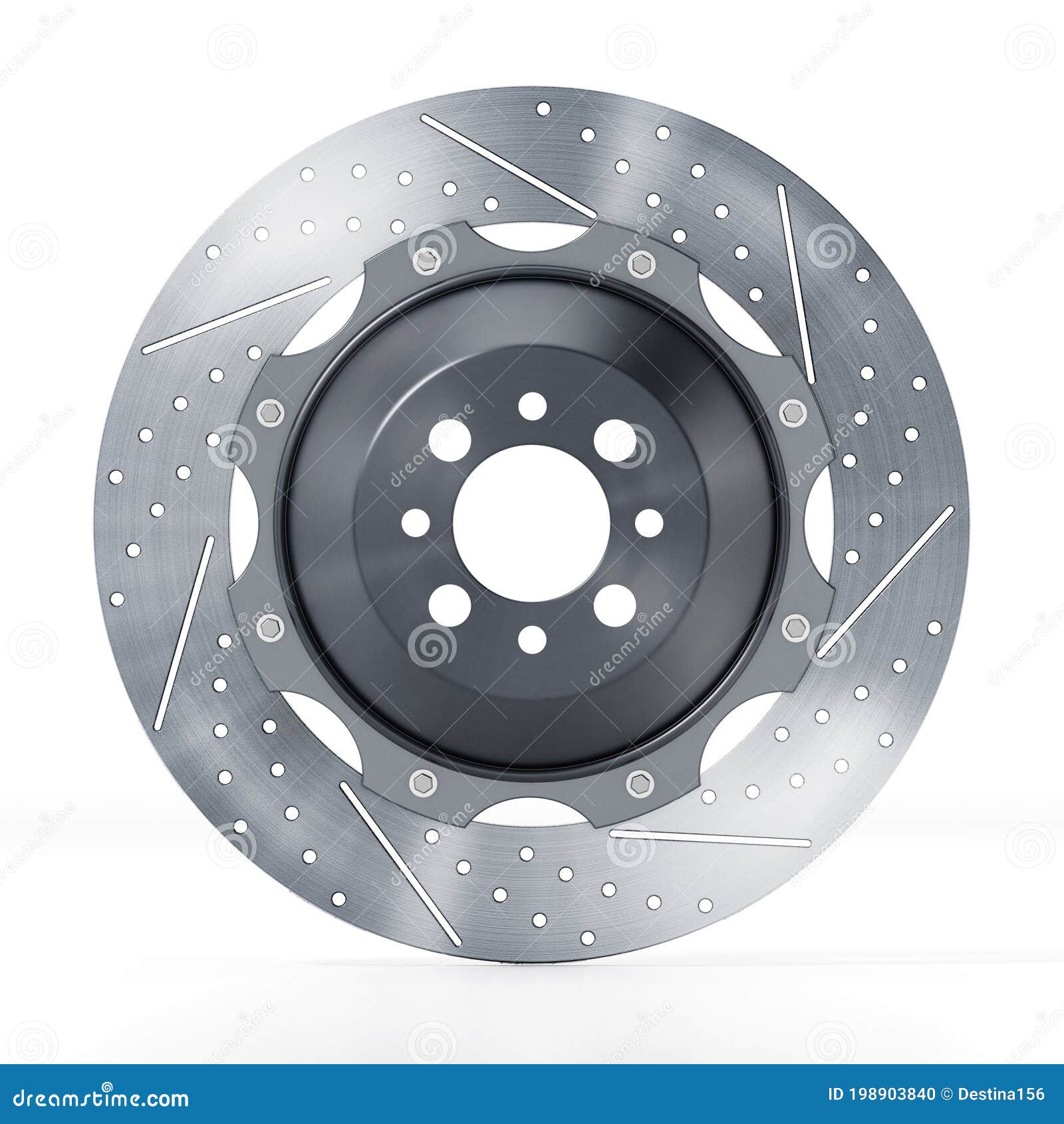Performance Brake Disc Isolated on White Background. 3D Illustration ...