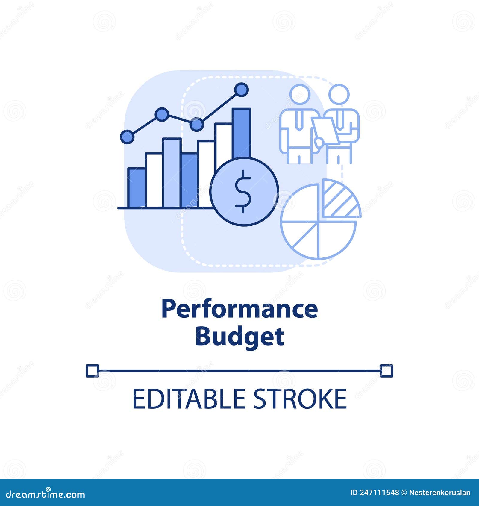 Performance Budget Light Blue Concept Icon Stock Vector - Illustration ...