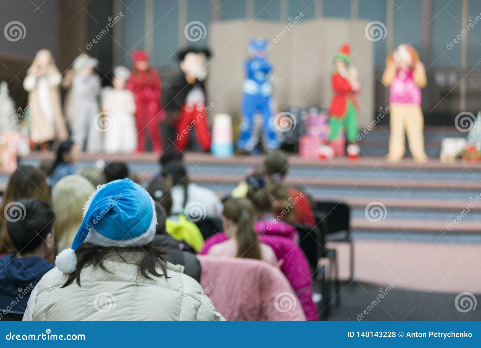 Performance for Children on Stage. Children on Stage Perform in Front ...