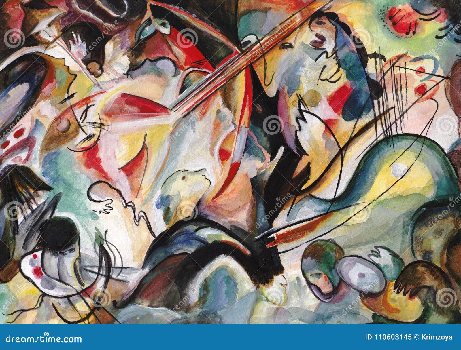 Performance of Chorus with an Orchestra Stock Illustration ...