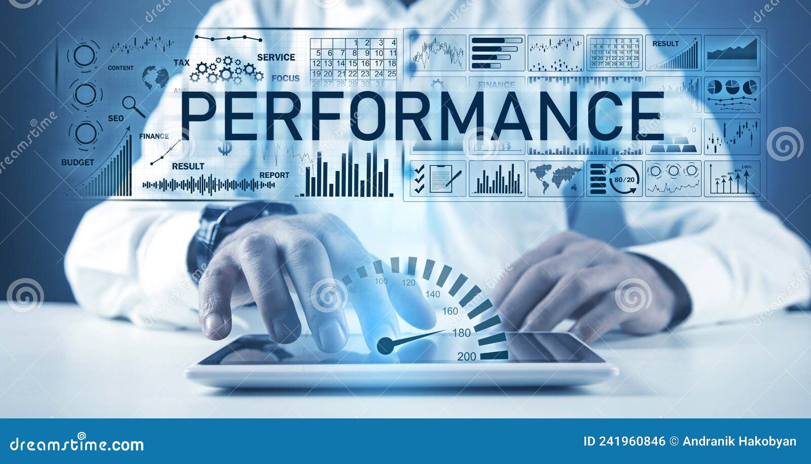 Performance Concept. Growth Graphs. Data Analytics Report Stock Photo ...