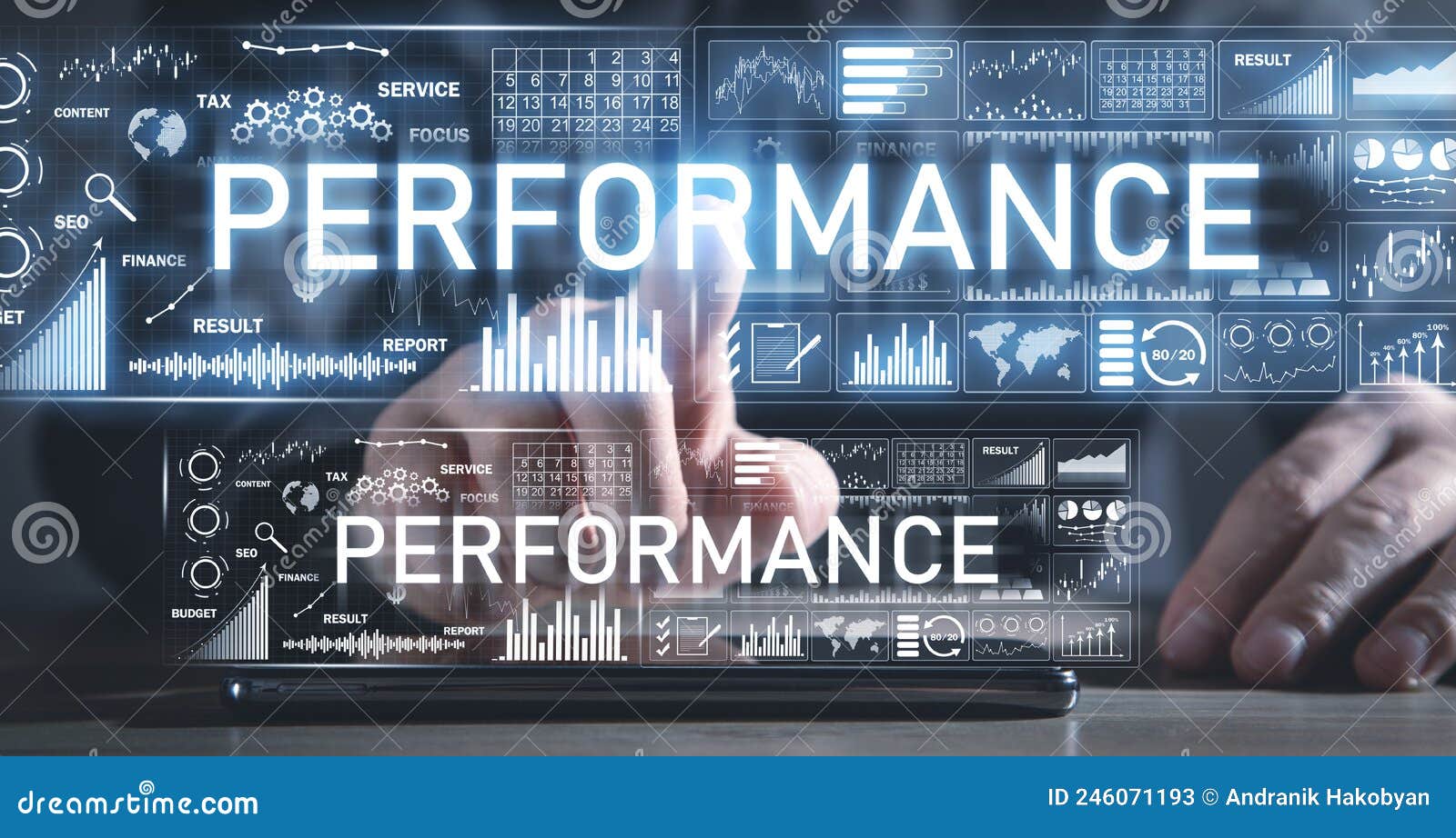 Performance Concept. Growth Graphs. Data Analytics Report Stock ...