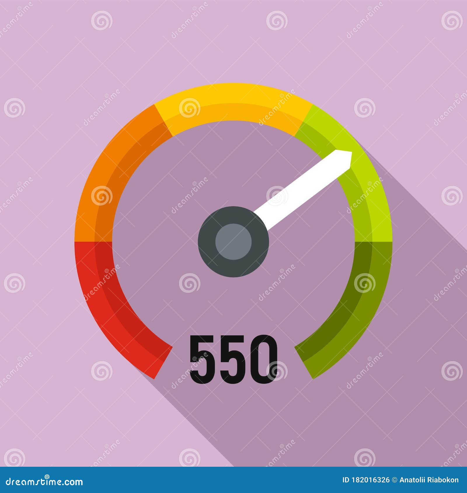 Performance Credit Score Icon, Flat Style Stock Vector - Illustration ...