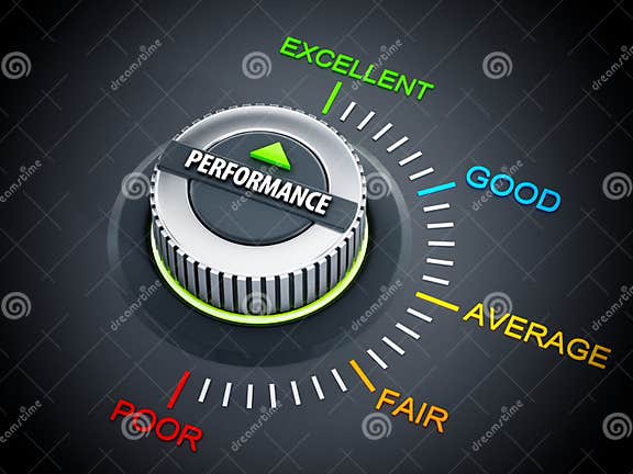 Performance Dial Button. 3D Illustration Stock Illustration ...