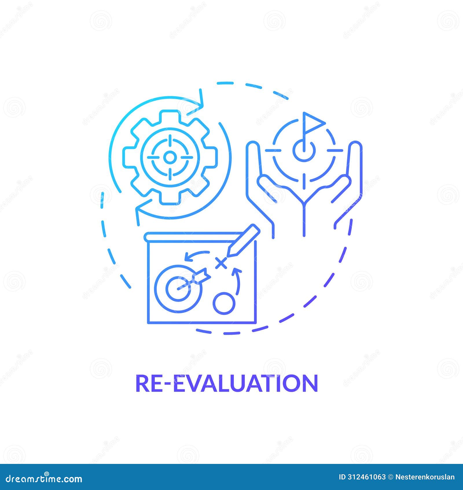 Performance Evaluation Blue Gradient Concept Icon Stock Vector ...
