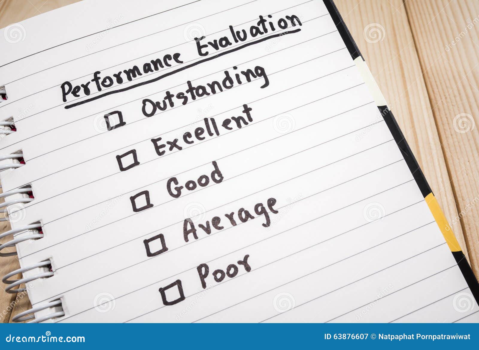 Performance Evaluation Check Box 1 Stock Image - Image of average ...
