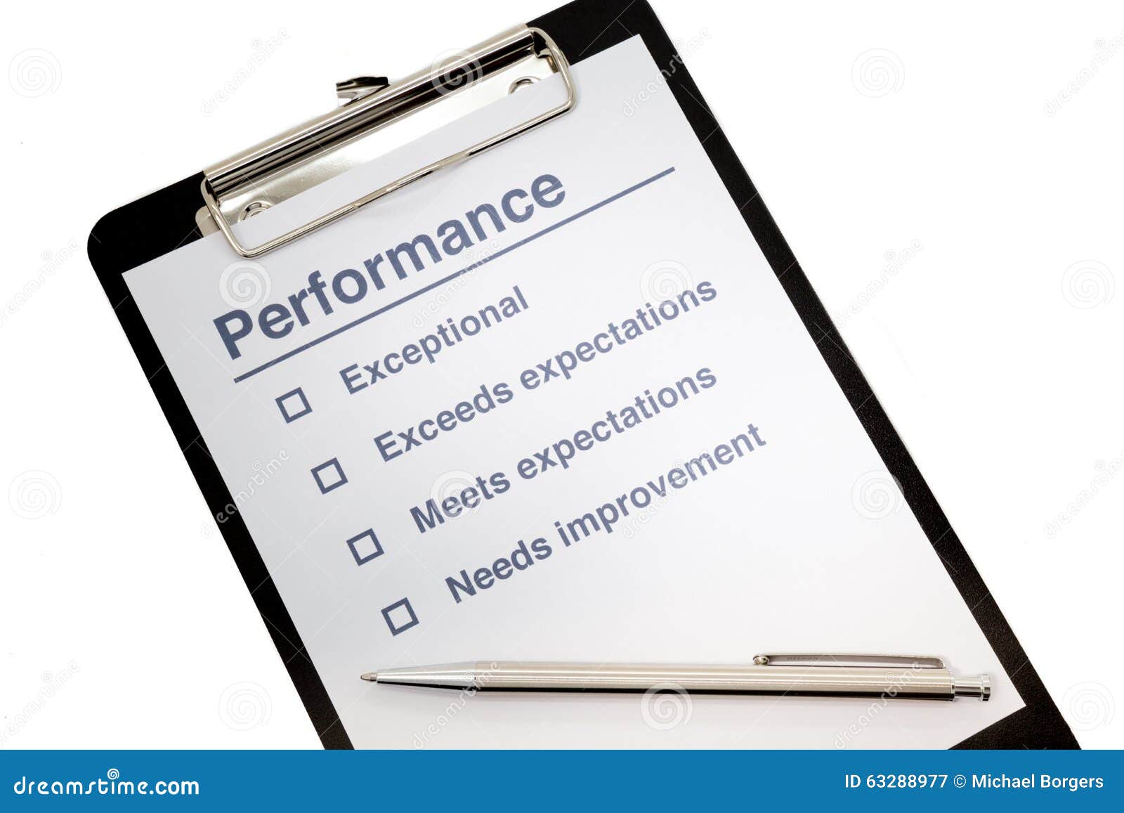 Performance Evaluation Clipboard Stock Image - Image of ball, assessment: 63288977