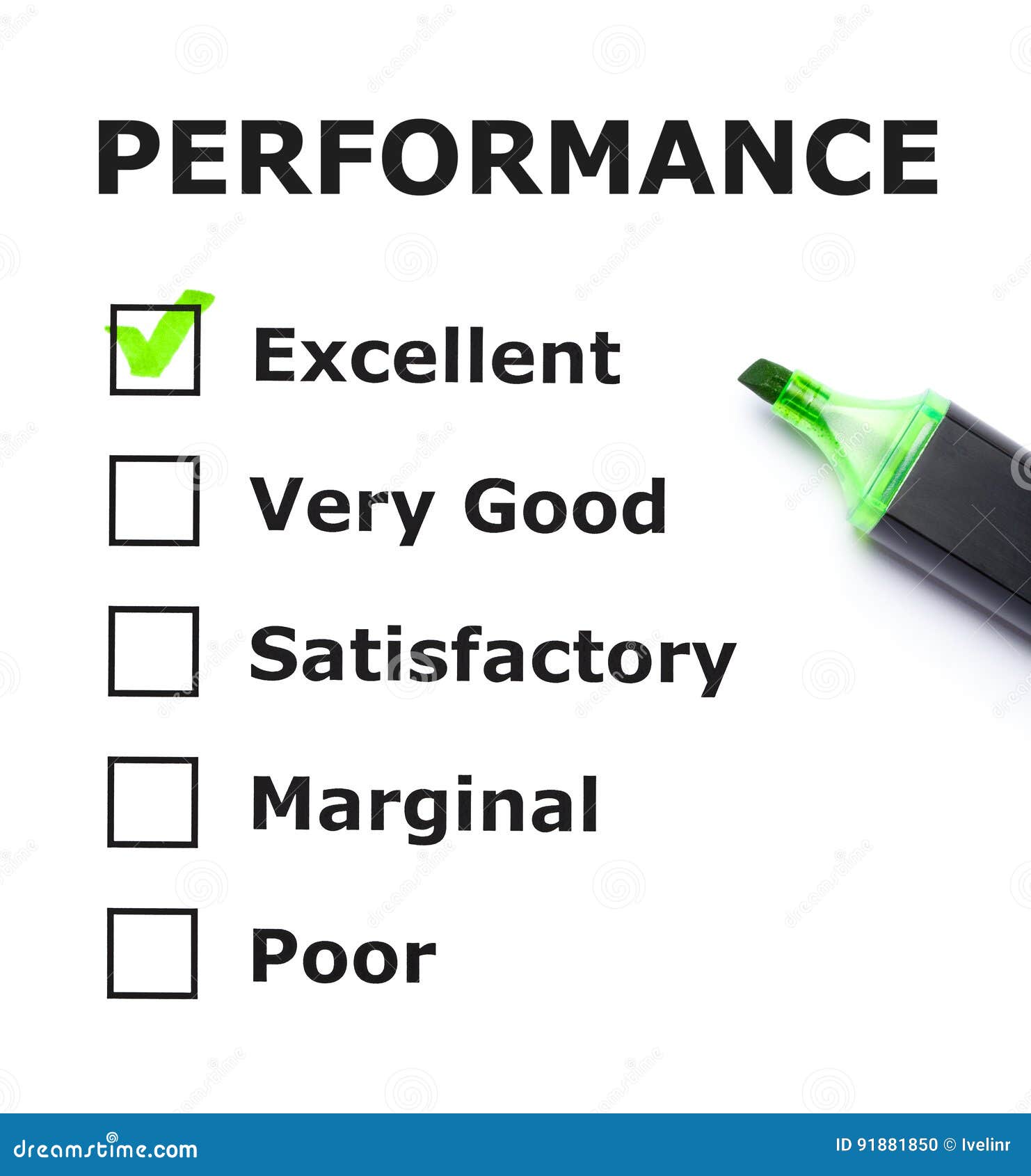 Performance Evaluation stock photo. Image of form, achievement - 91881850
