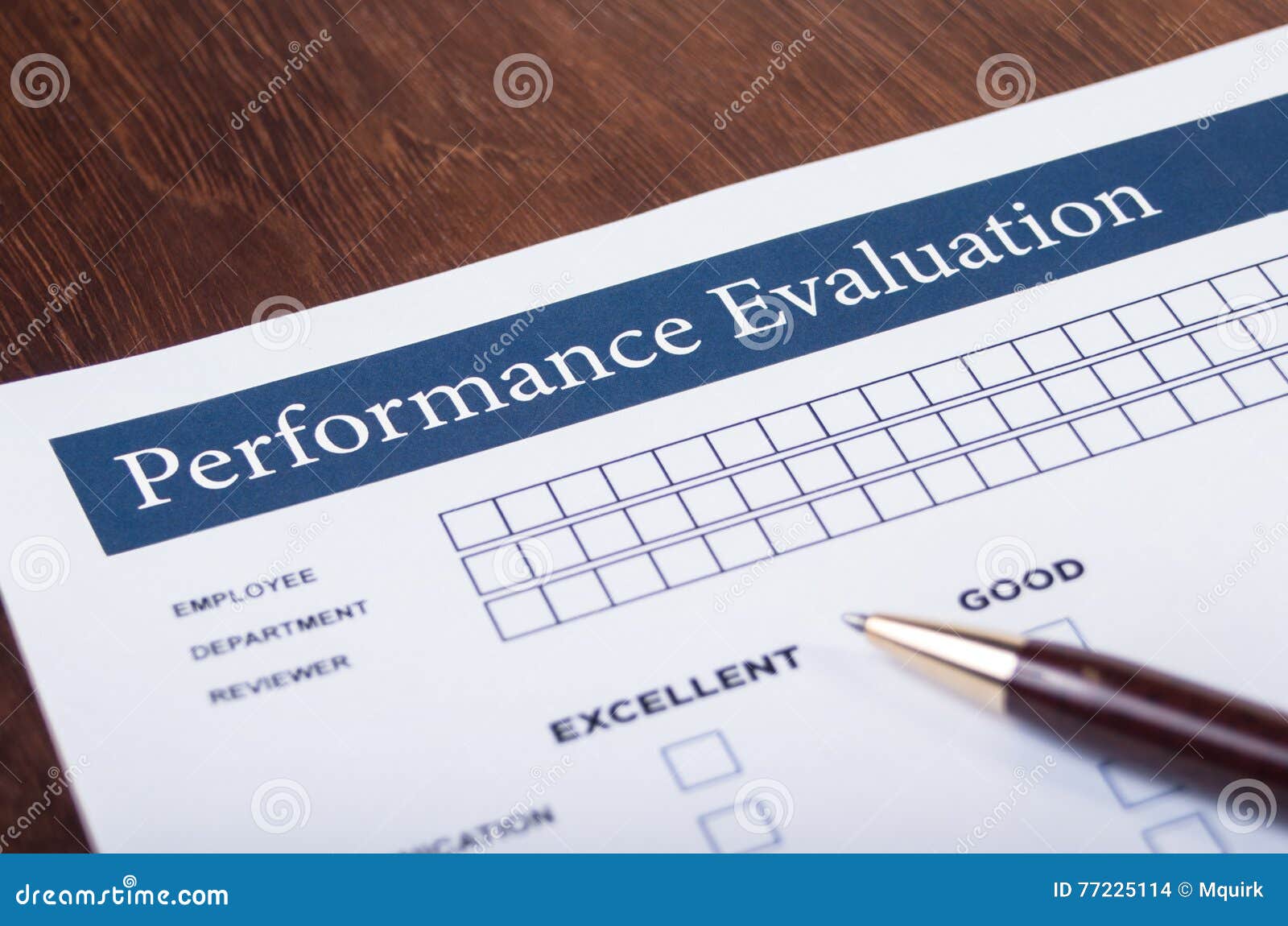 Performance Evaluation Form Stock Photo - Image of assessment, growth ...