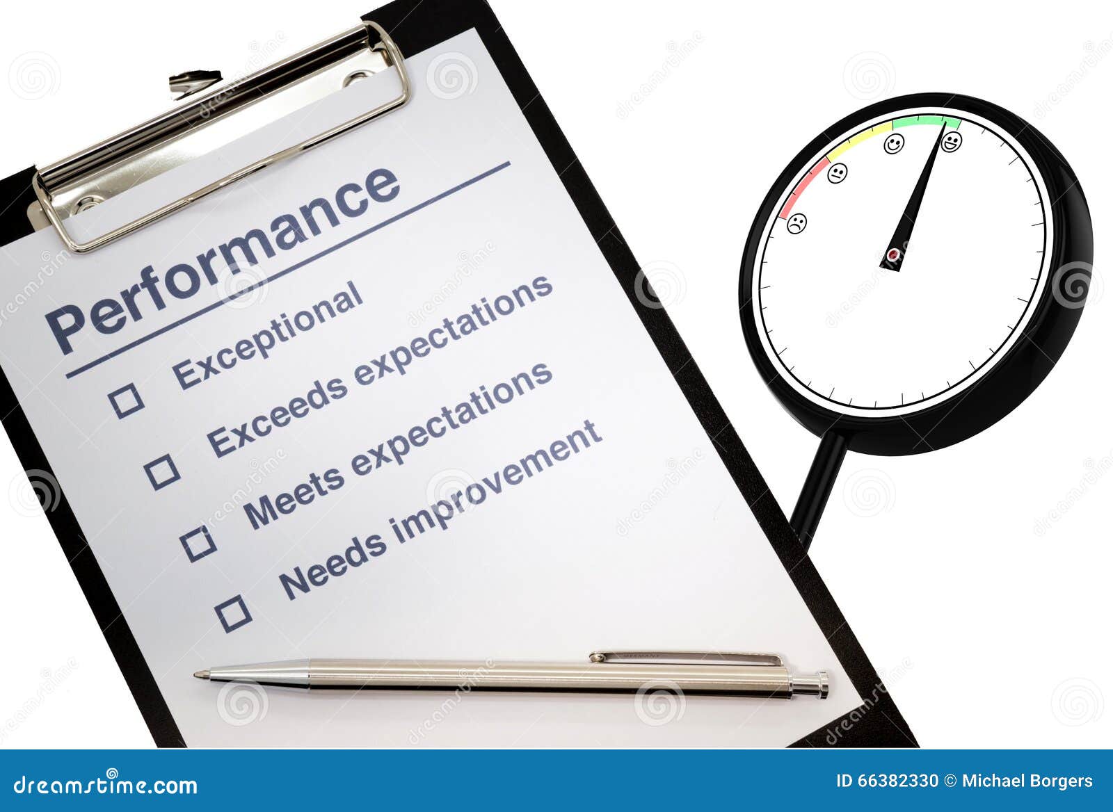 Performance Evaluation Paper with Smileys Stock Photo - Image of review ...