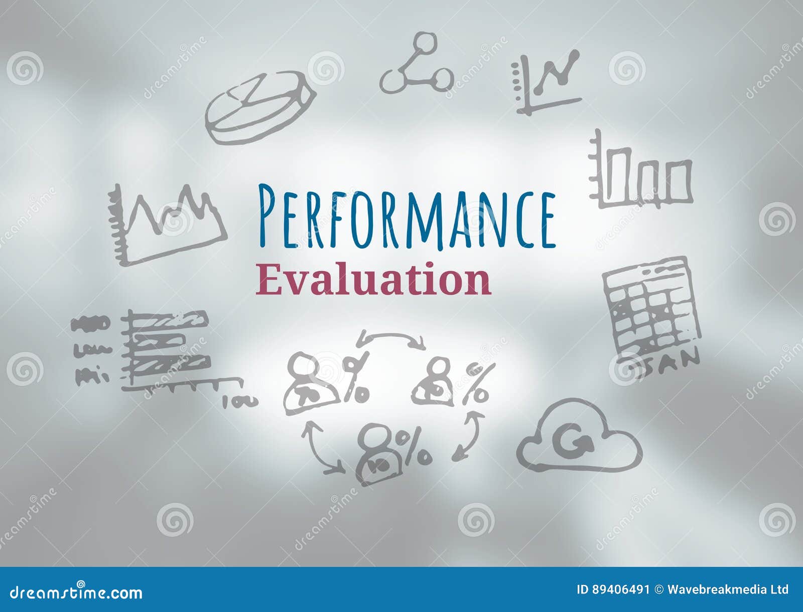 Performance Evaluation Text with Drawings Graphics Stock Illustration ...