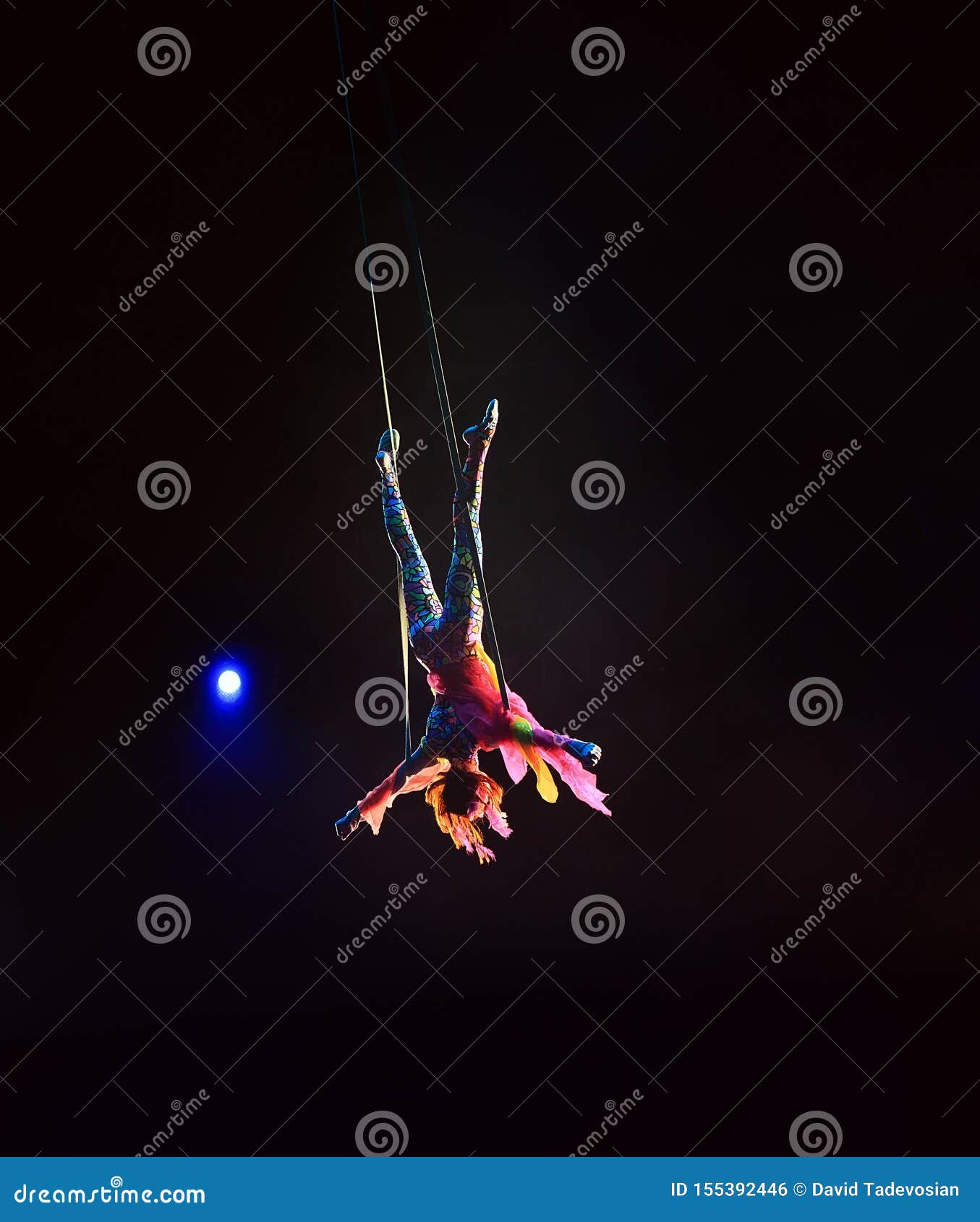 Performance of the Girl Aerial Acrobat in the Circus Stock Photo ...