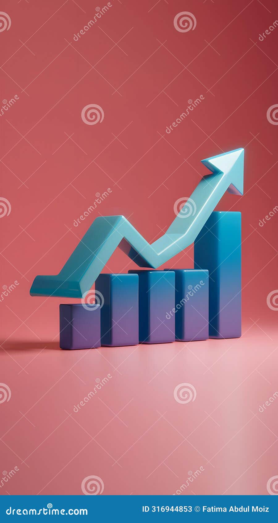 Performance Graph Icon 3D Rendered on White Background with Shadow ...