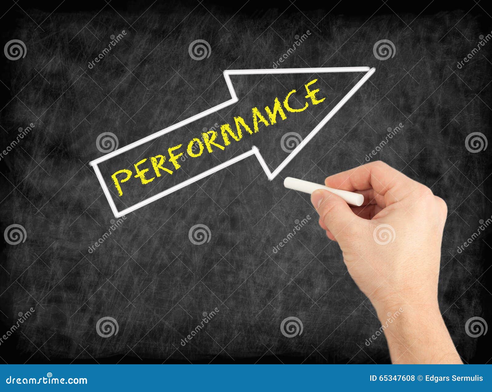Performance - Hand Writing Text on Chalkboard Stock Photo - Image of ...