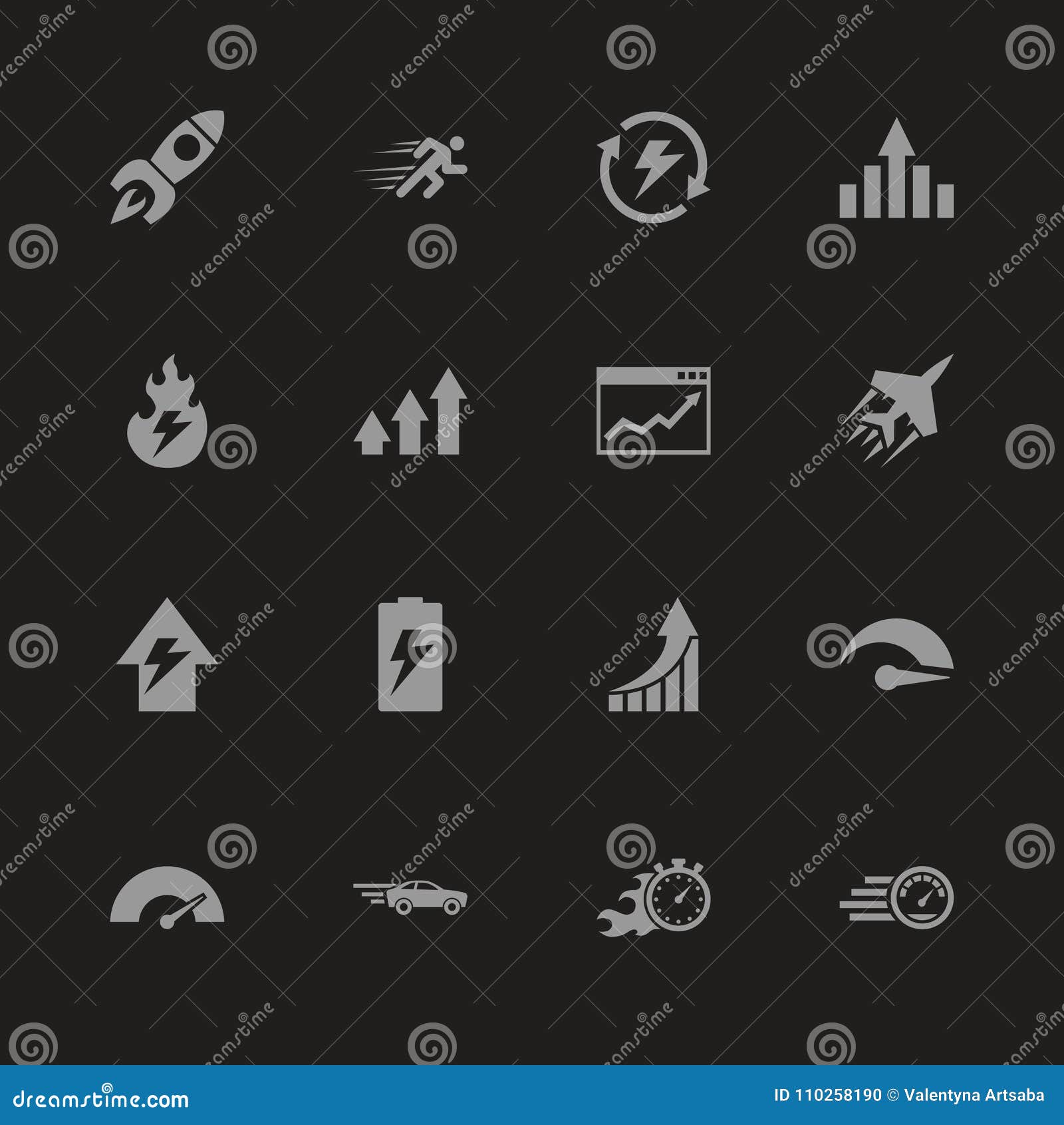 Performance - Flat Vector Icons Stock Vector - Illustration of rocket ...