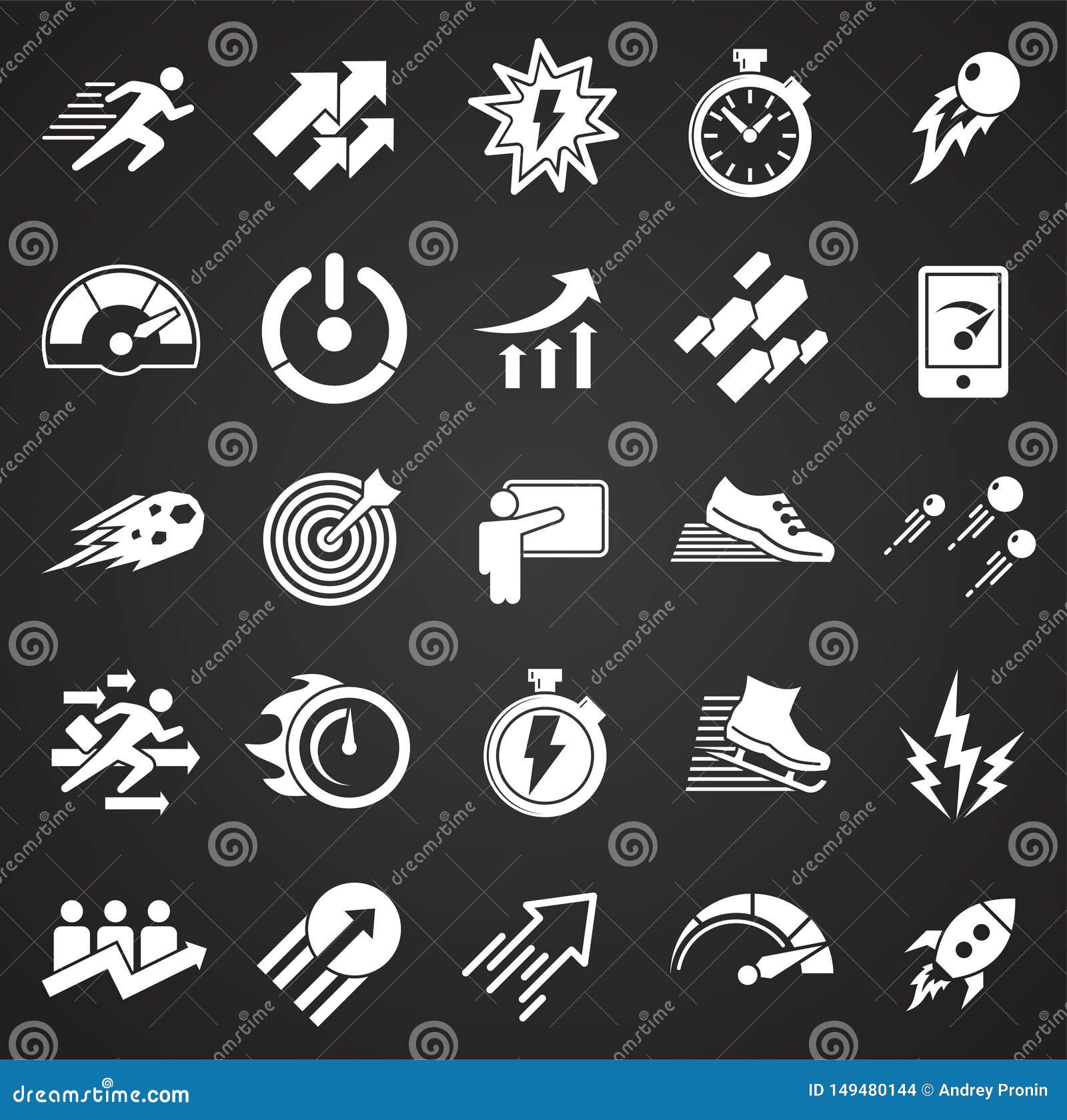 Performance Icons Set on Background for Graphic and Web Design. Simple ...