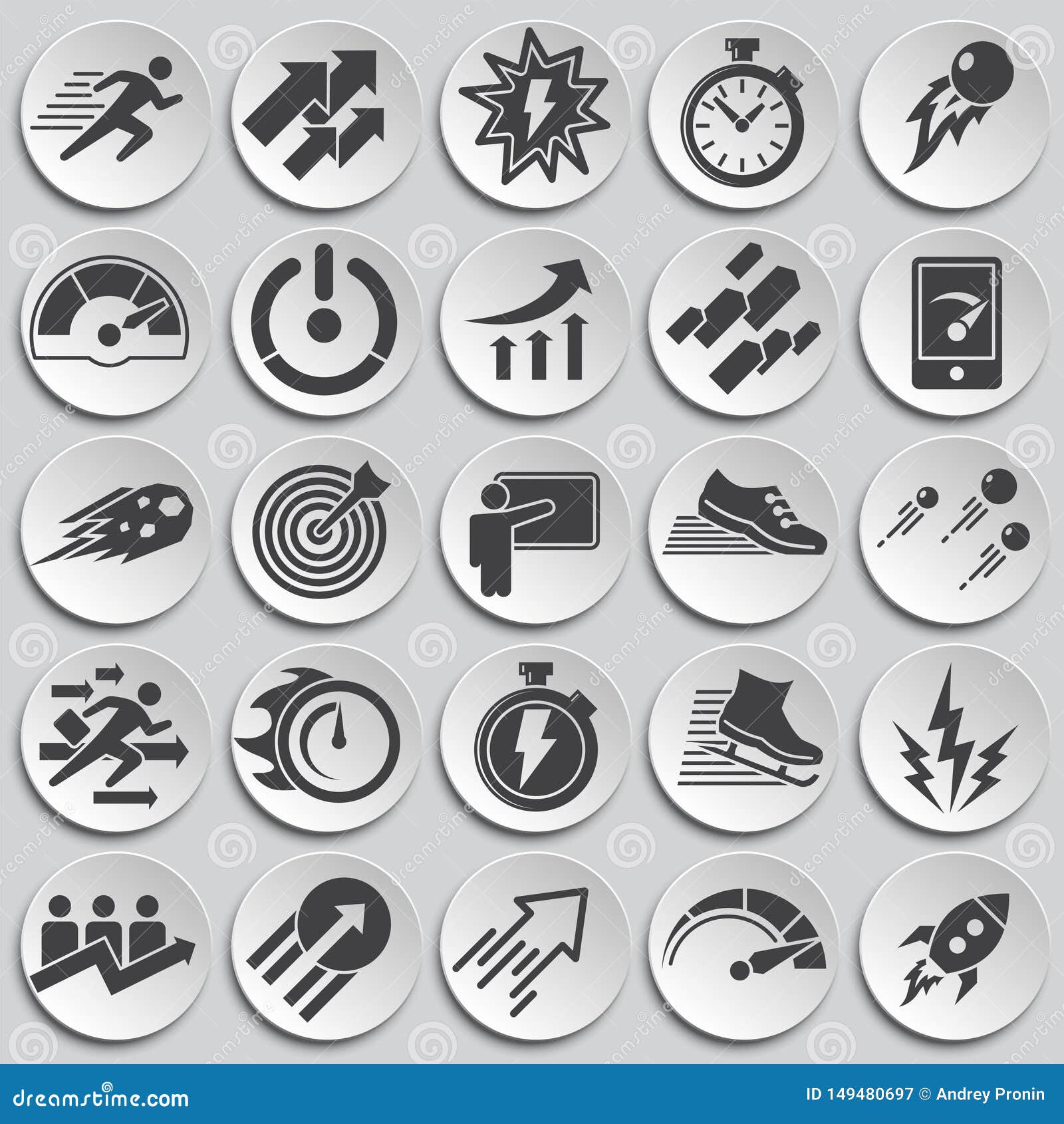 Performance Icons Set on Background for Graphic and Web Design. Simple ...