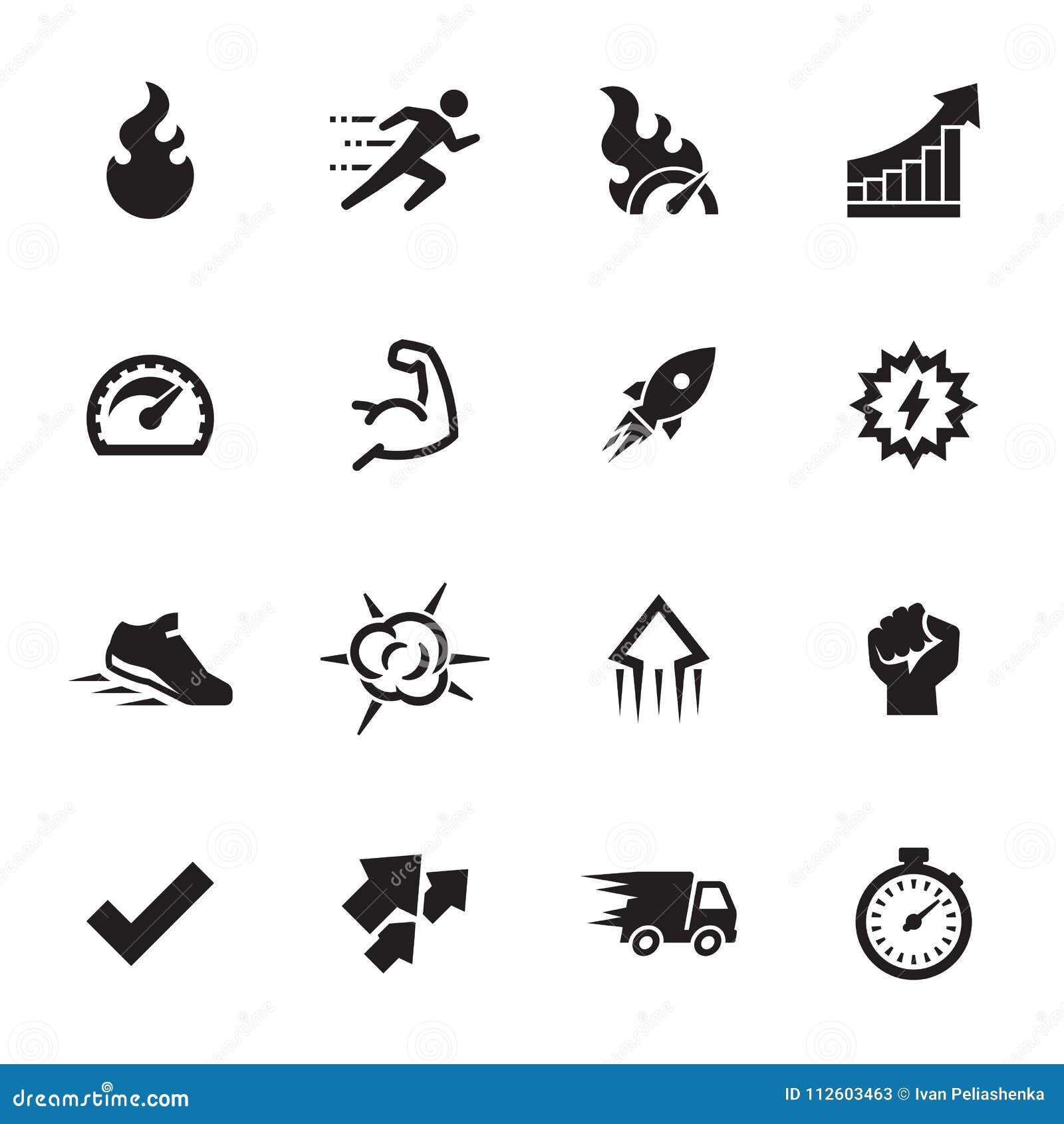Performance Icons Set stock illustration. Illustration of graphic ...