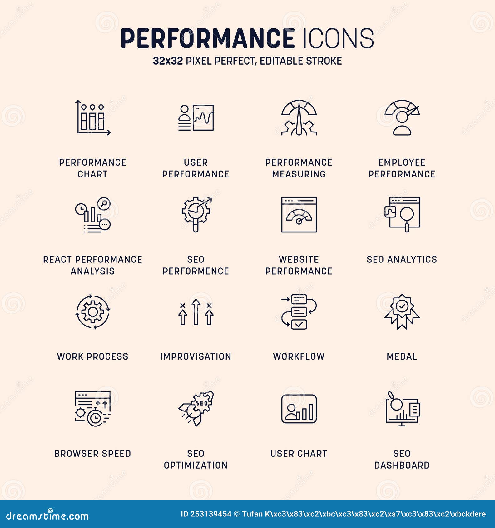 Performance Icons. Set of Business People Performance Icon Set Stock ...