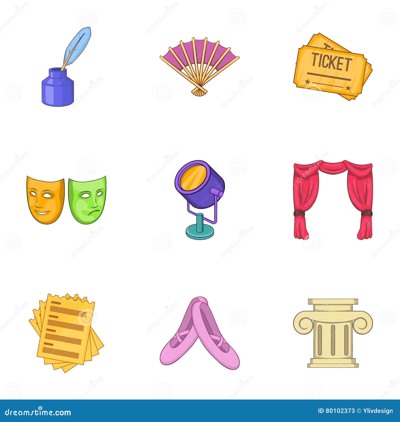 Performance Icons Set, Cartoon Style Stock Vector - Illustration of ...
