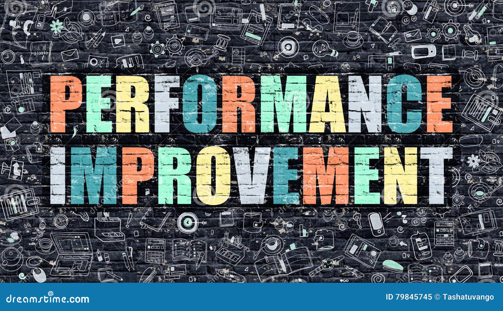 Performance Improvement in Multicolor. Doodle Design. Stock ...