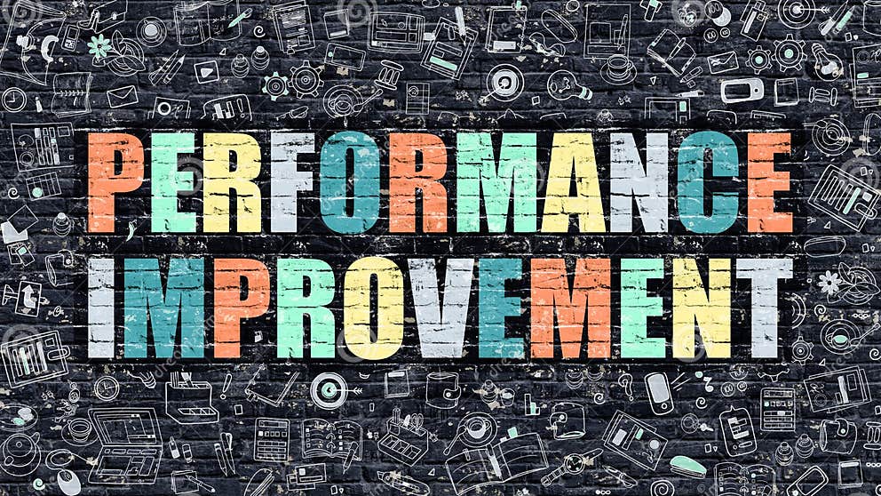 Performance Improvement in Multicolor. Doodle Design. Stock ...