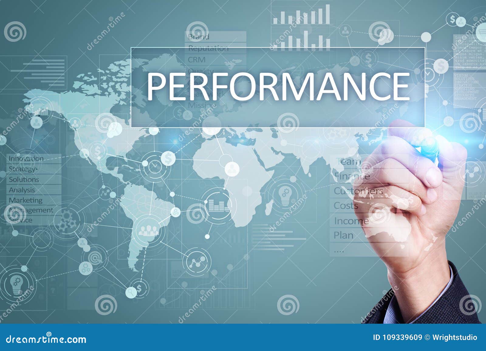 Performance Indicator on Virtual Screen. KPI. Business Growth Strategy ...