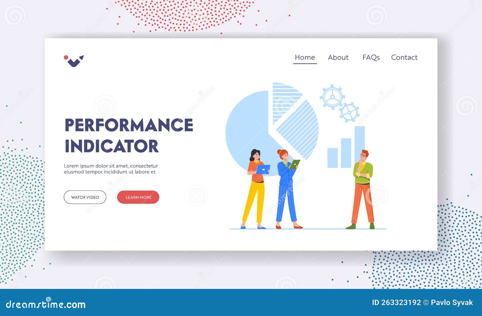 Performance Indicators Landing Page Template. Business Characters ...