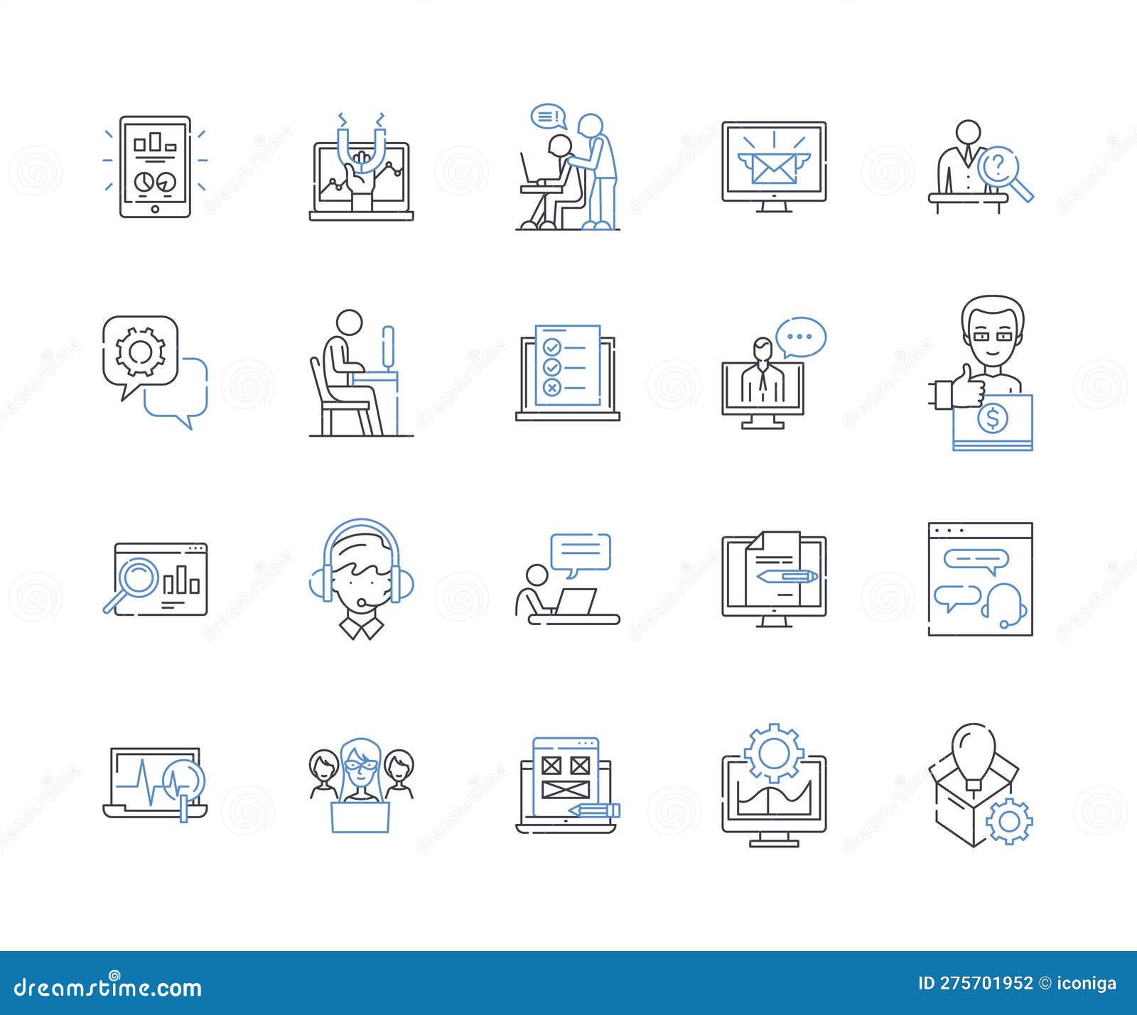 Performance Initiation Line Icons Collection. Catalyst, Embark, Launch ...