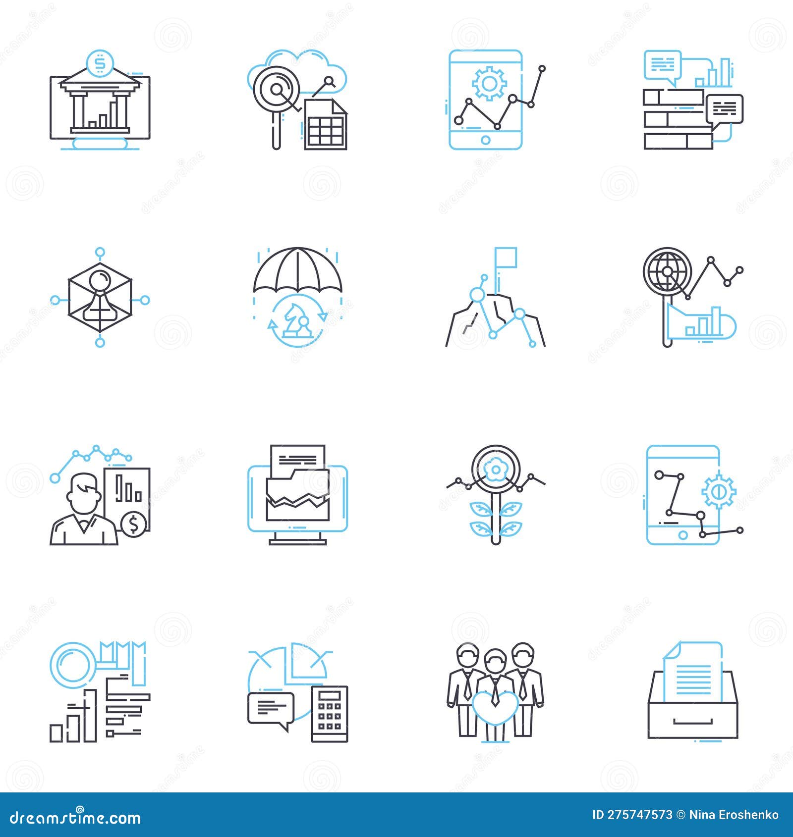 Performance Interpretation Linear Icons Set. Artistry, Expression ...