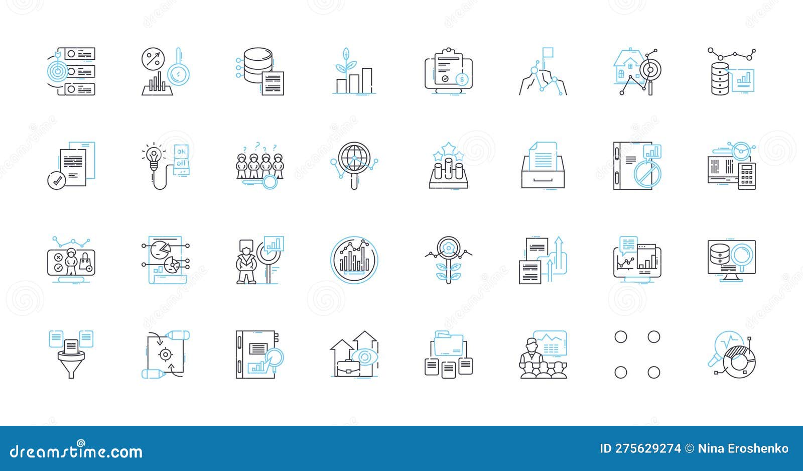 Performance Interpretation Linear Icons Set. Artistry, Expression ...